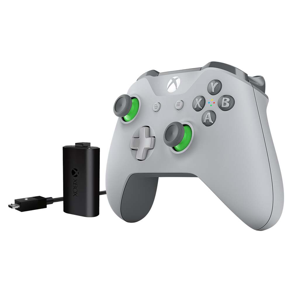 Xbox One S Grey Green Play Charge Kit